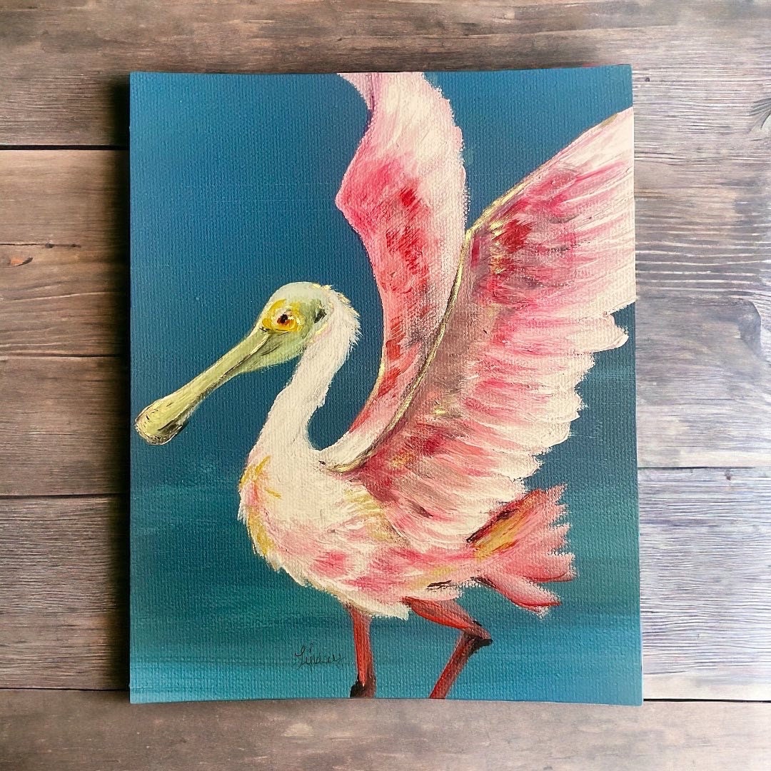Roseate Spoonbill Print, Original Spoonbill Embellished Giclee, Florida ...