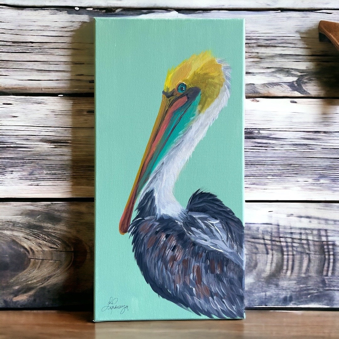Pelican Painting, Original Pelican Painting, Florida Artist, Pelican ...