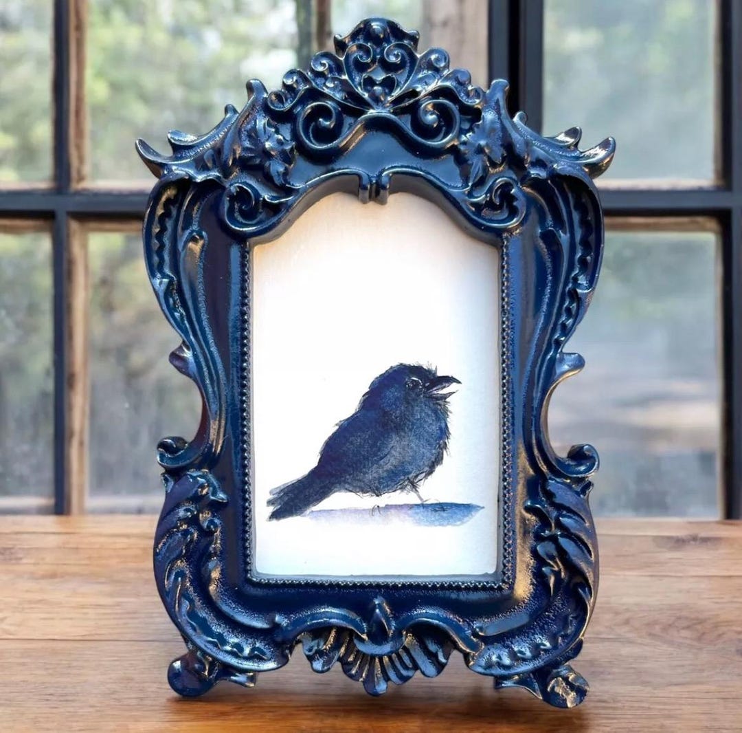Raven Chick, Miniature Art, Bird Print, Tiny Raven Art, Crow Painting ...