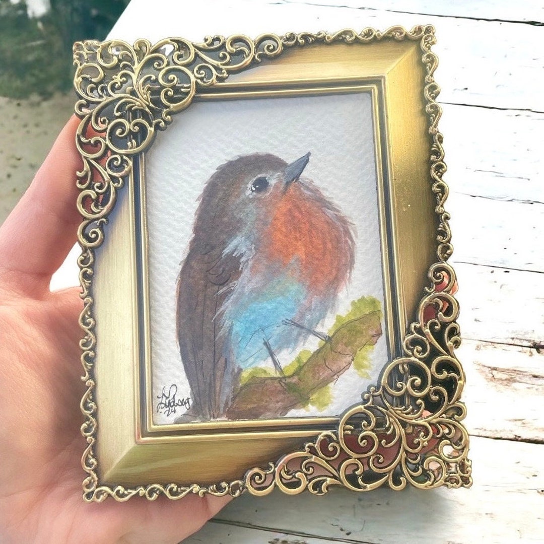 Robin Painting, Tufted Titmouse Painting, Original Bird Painting ...