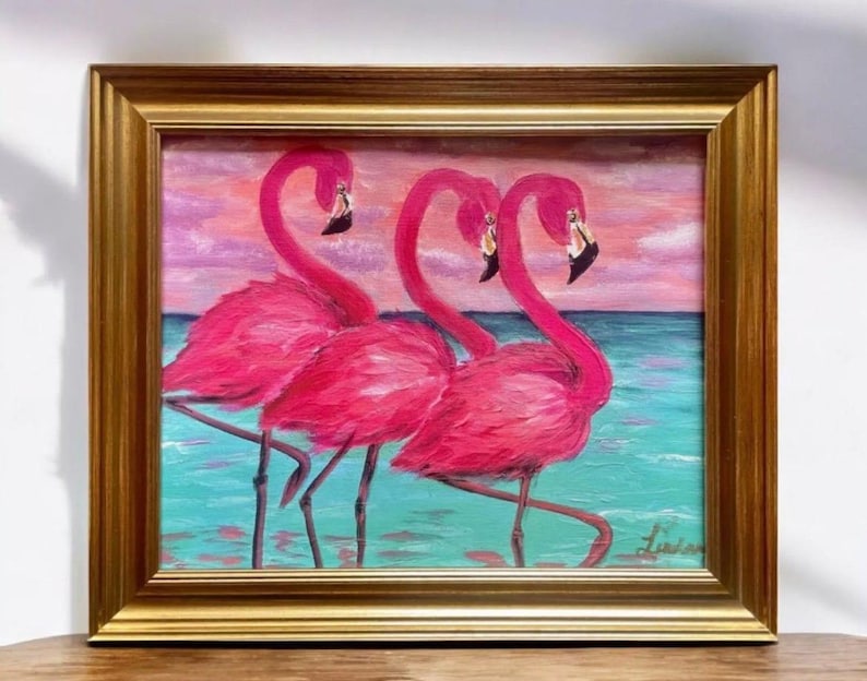Flamingo Gallery Wall Art Collection | Original & Embellished Flamingo ...