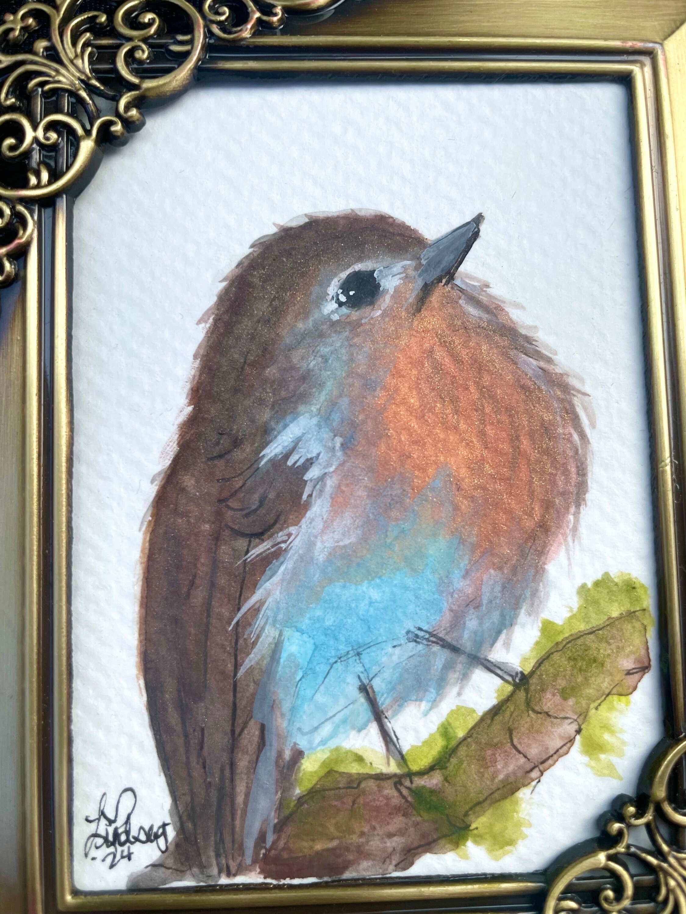 Robin Painting, Tufted Titmouse Painting, Original Bird Painting ...