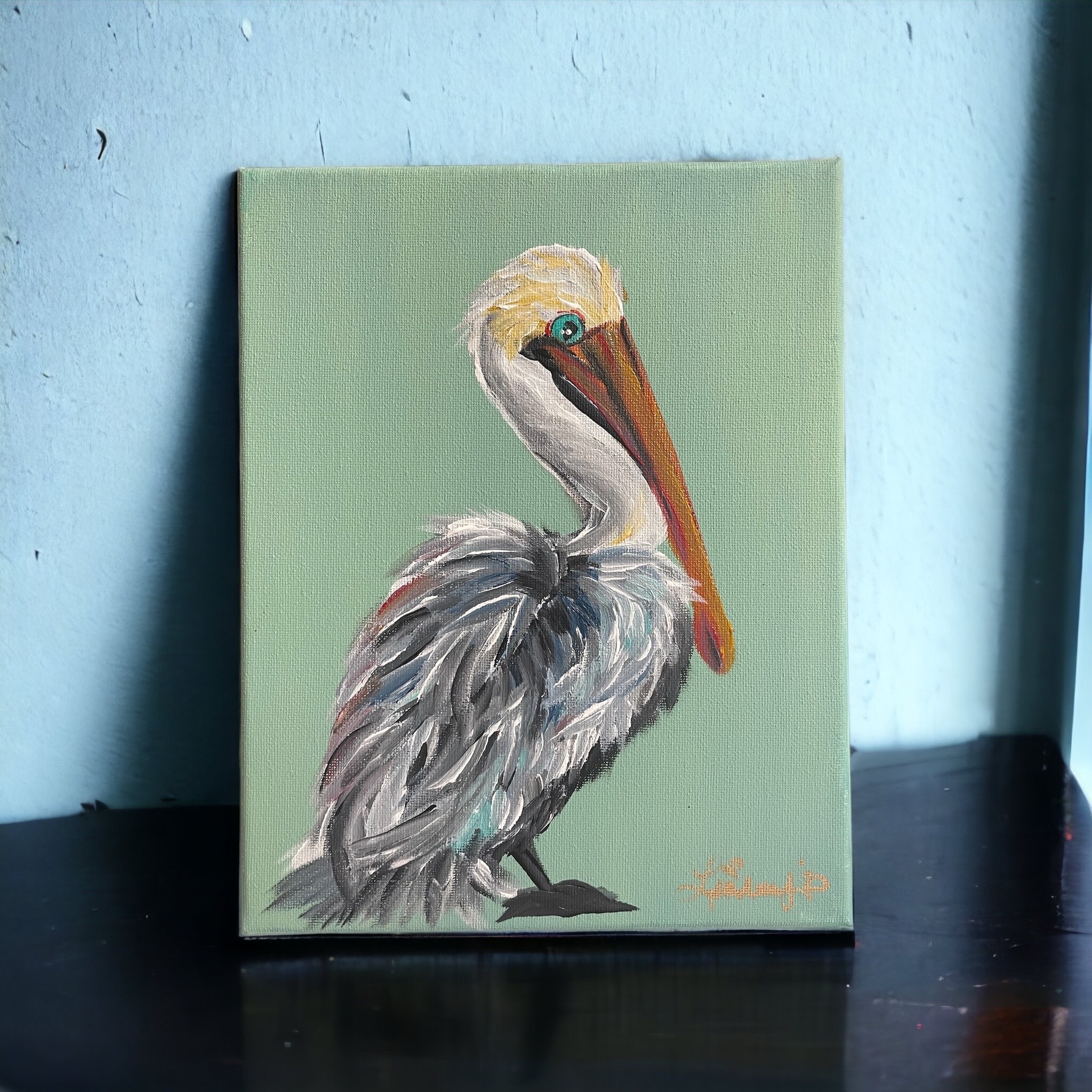 Pelican Painting, Original Pelican Canvas Painting, Custom Painted ...