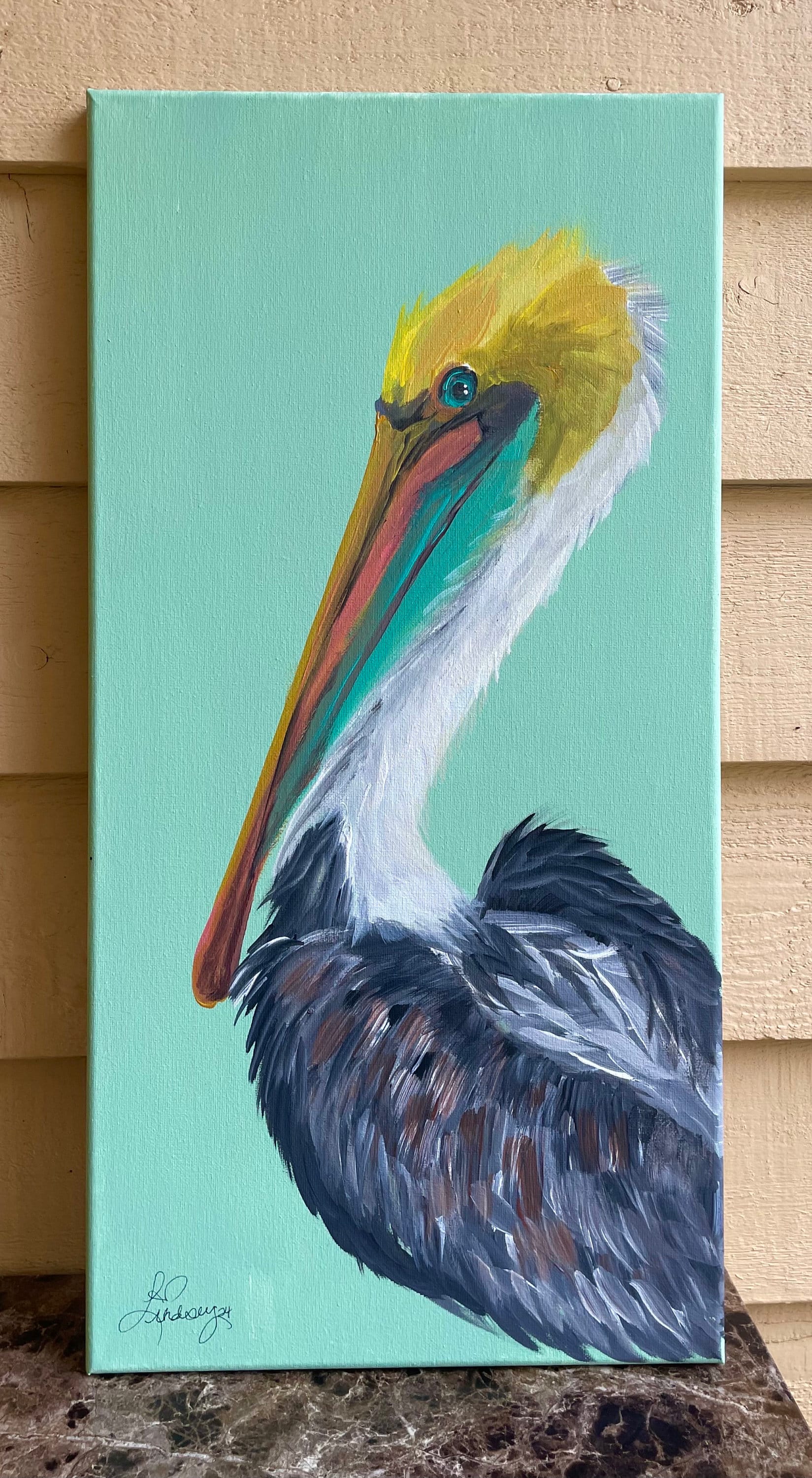 Pelican Painting, Original Pelican Painting, Florida Artist, Pelican ...