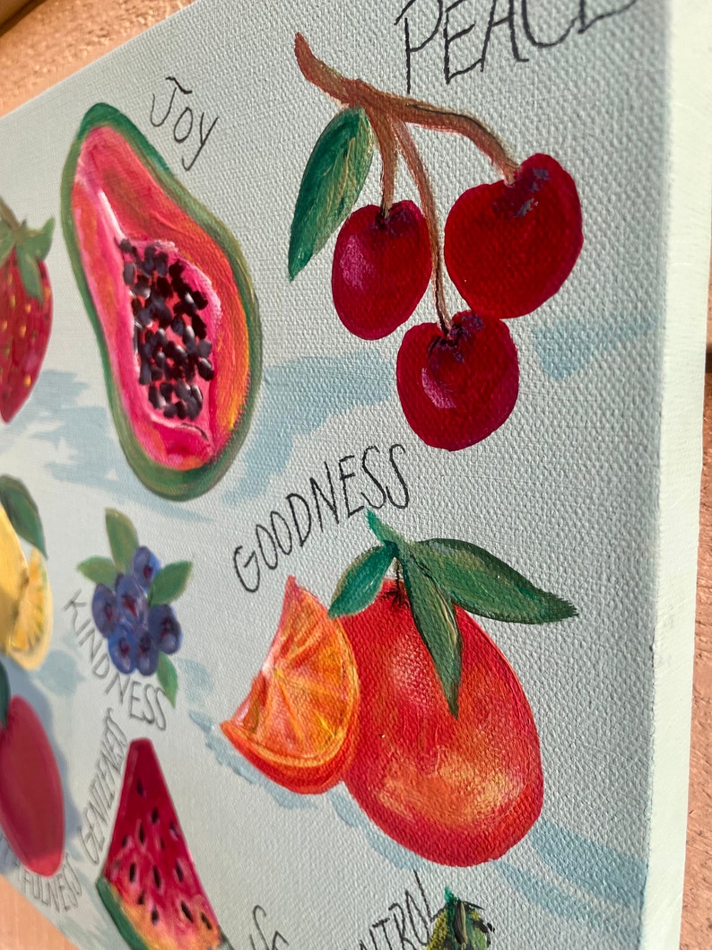 Fruit of the Spirit Painting: Original Christian Art, Textured Acrylic ...