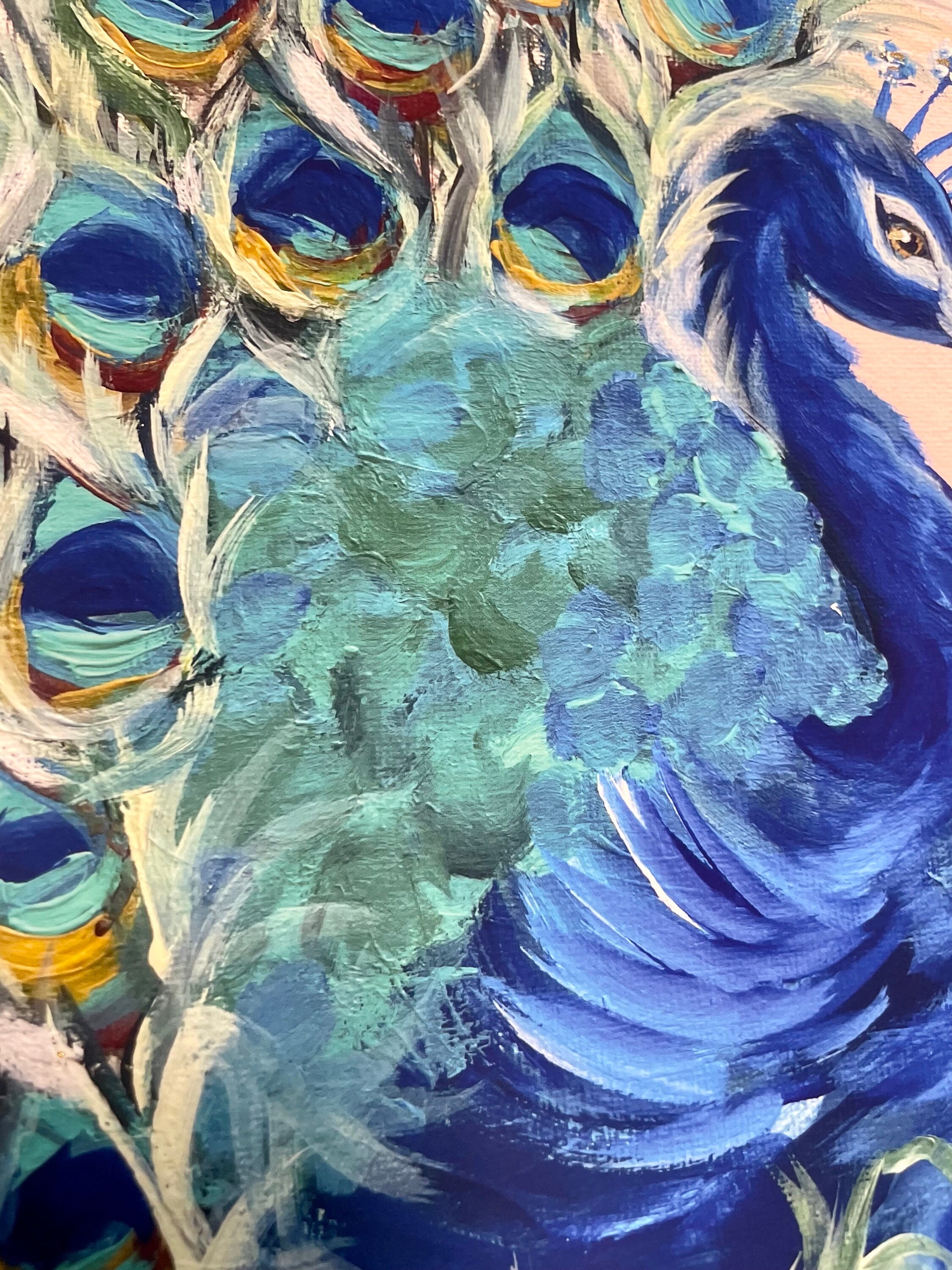 Peacock Painting, Original Peacock, Giclee Print, Eclectic Bird, Framed ...