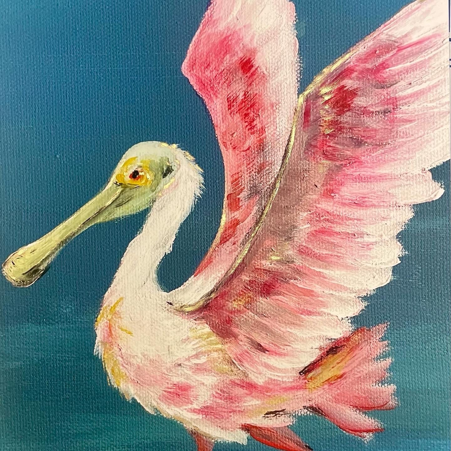 Roseate Spoonbill Print, Original Spoonbill Embellished Giclee, Florida ...