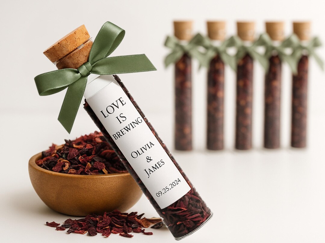 Personalized Herbal Tea Tubes, Rustic Wedding Favors - Etsy