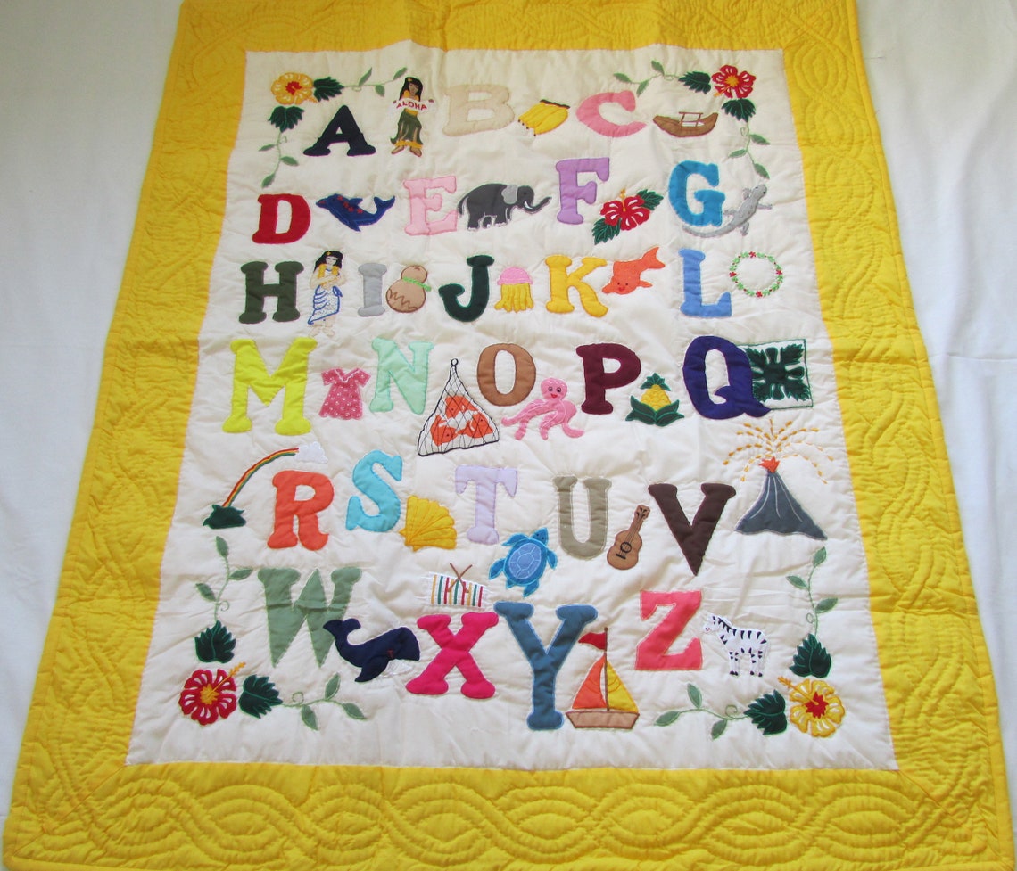 Hawaiian Quilts ABC Crib Baby Comforter Blanket Hand - Etsy