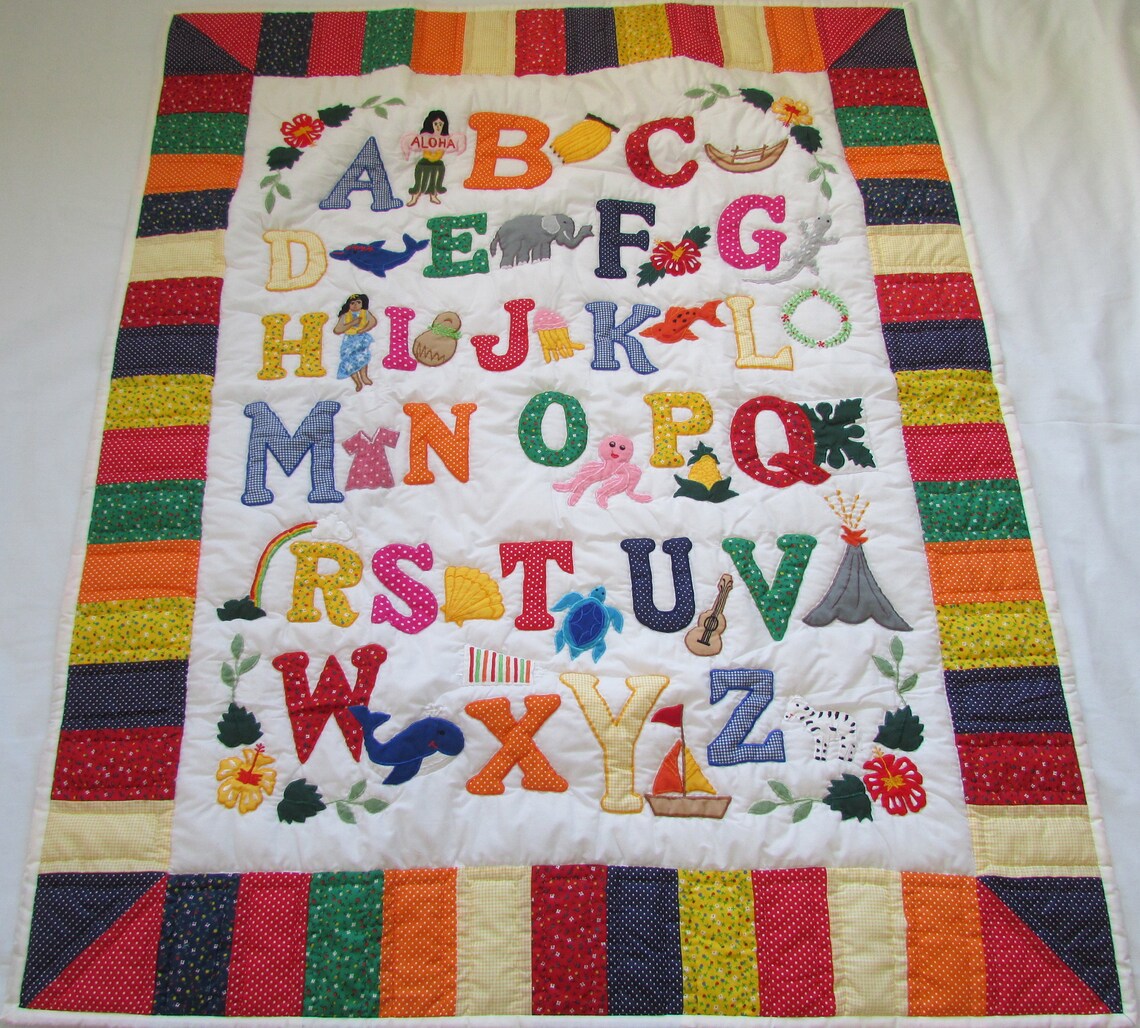 Hawaiian Quilts ABC Crib Baby Comforter Blanket Hand - Etsy