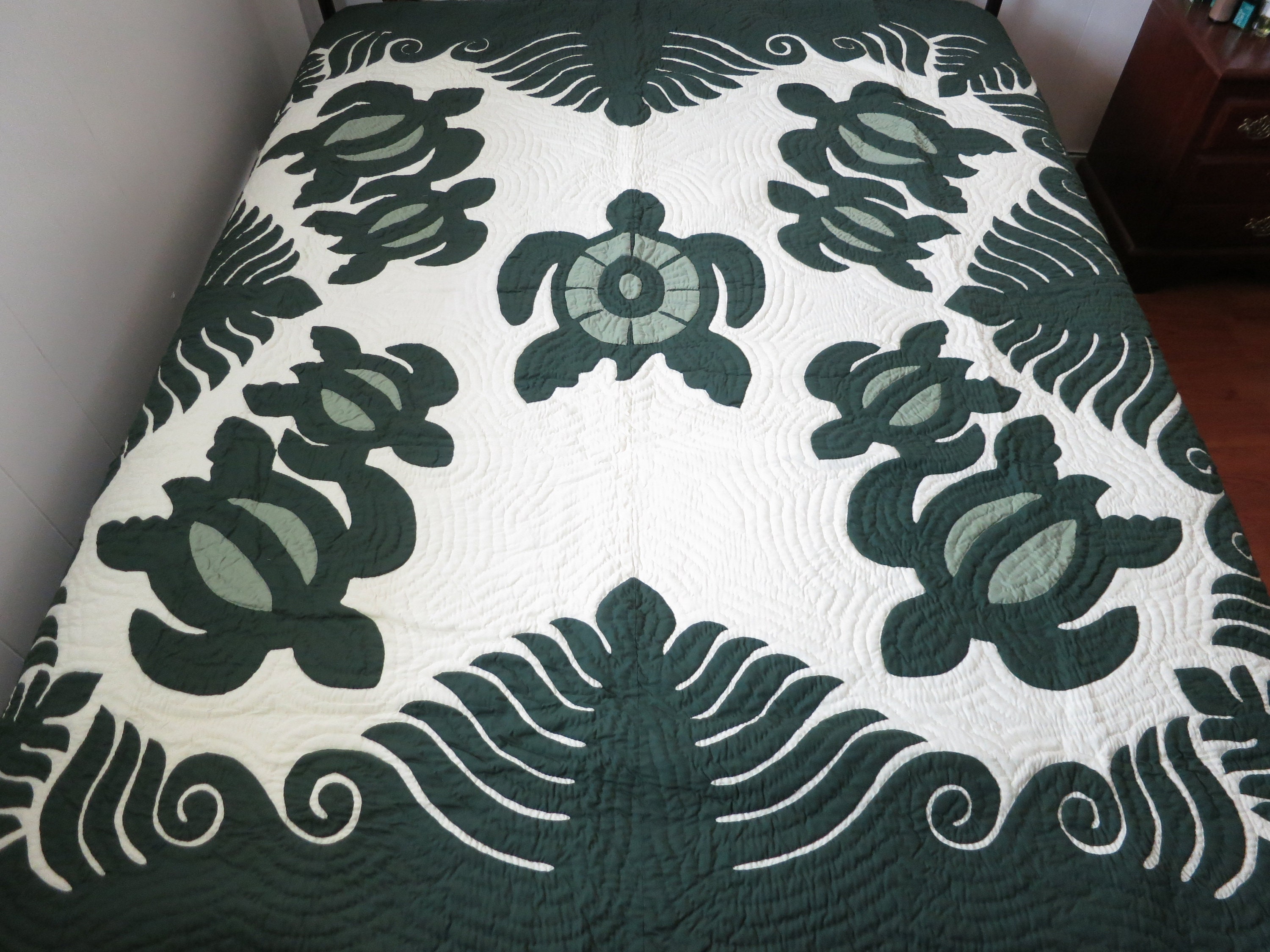 Hawaiian Quilts 100% Hand Quilted/hand Appliqued Full/queen Bedspread ...