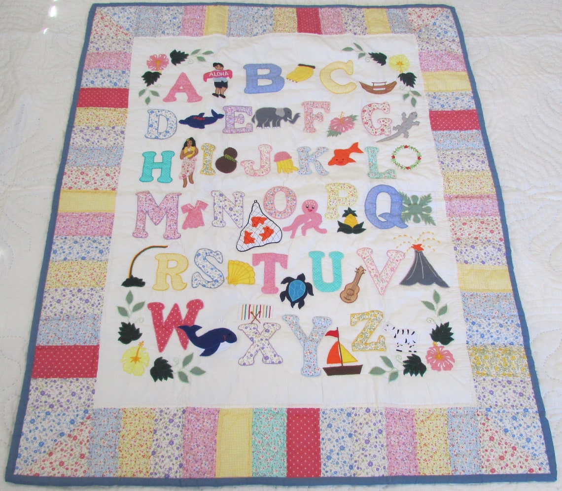 Hawaiian Quilts ABC Crib Baby Comforter Blanket Hand - Etsy