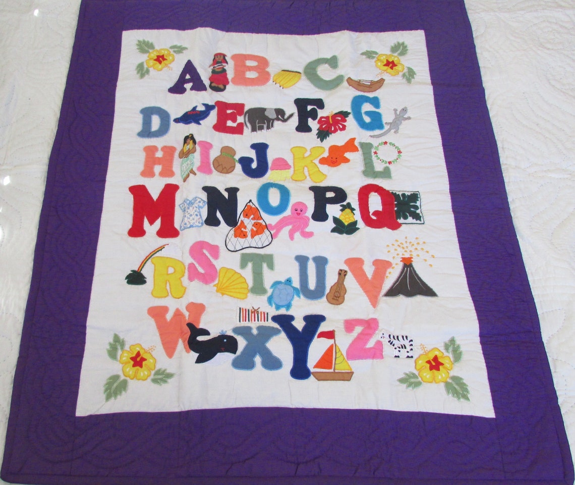 Hawaiian Quilts ABC Crib Baby Comforter Blanket Hand - Etsy