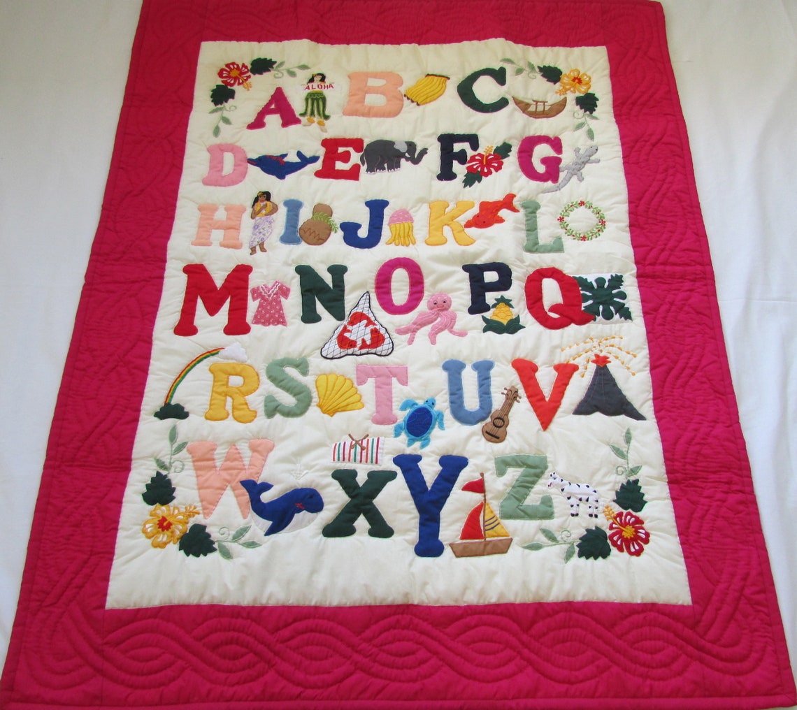 Hawaiian Quilts ABC Crib Baby Comforter Blanket Hand - Etsy