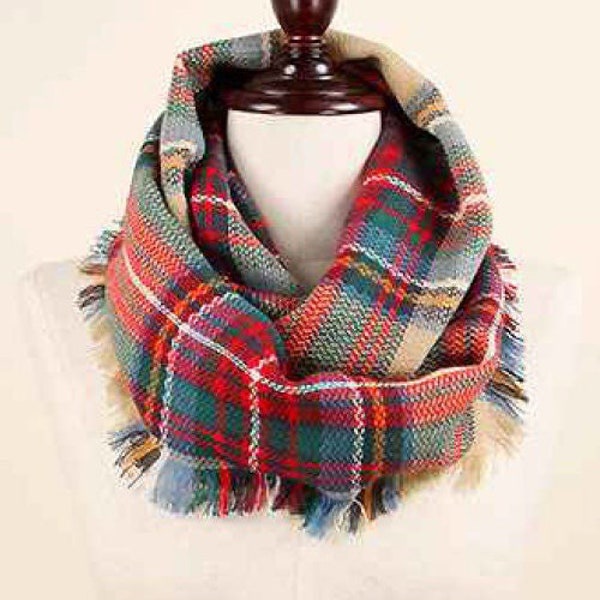 Plaid Infinity Scarf - Etsy