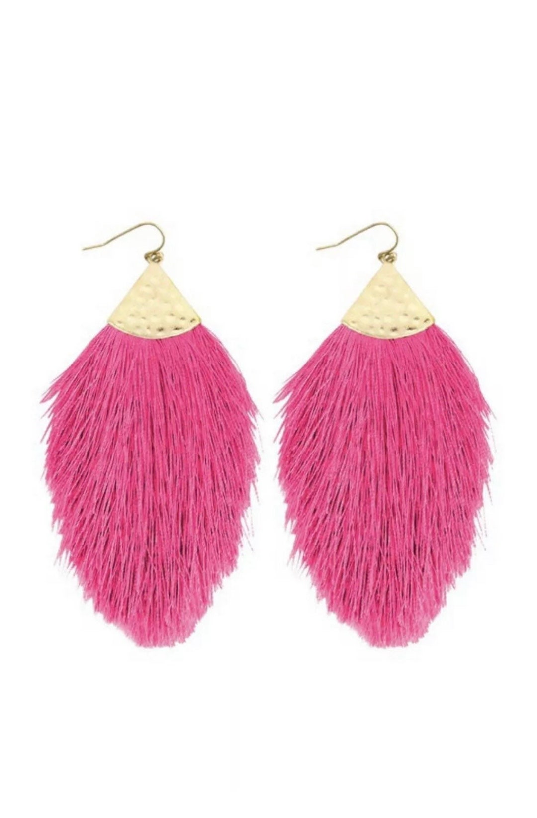 Handmade Hot Pink Fringe Earrings Tassel Statement Earrings - Etsy