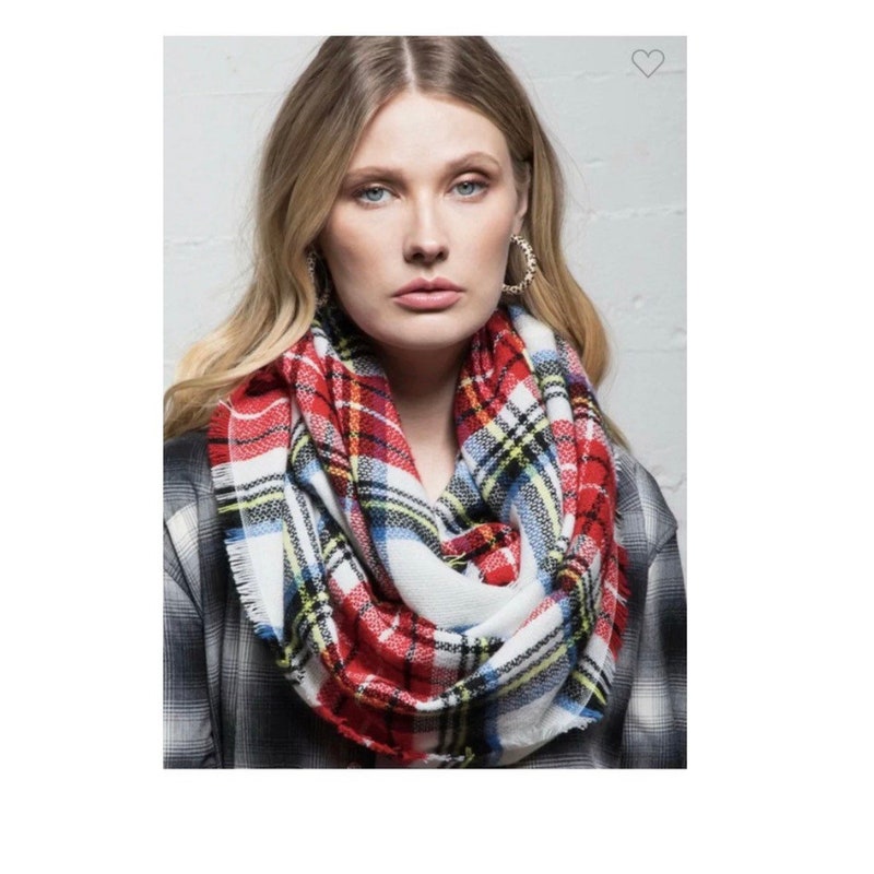 Plaid Infinity Scarf - Etsy