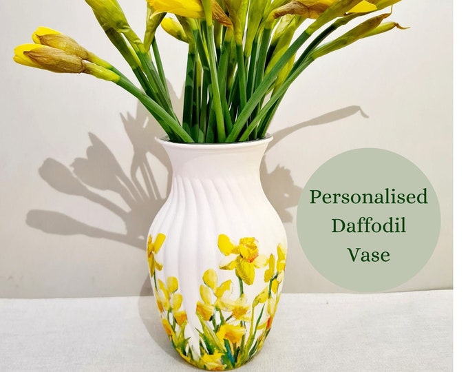 Personalised Spring Daffodils Vase, Floral Daffodil Gifts, Daffodils ...