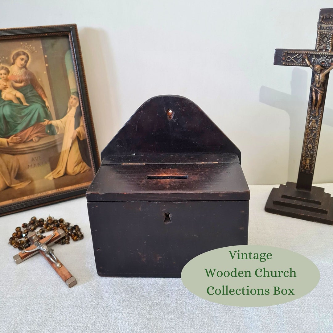 Vintage Church Donation Collection Box, Unique Religious Home Decor ...