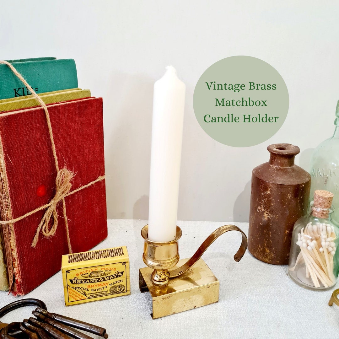 Vintage Brass Matchbox Candle Dunny Light, Vintage Candle Holder With ...