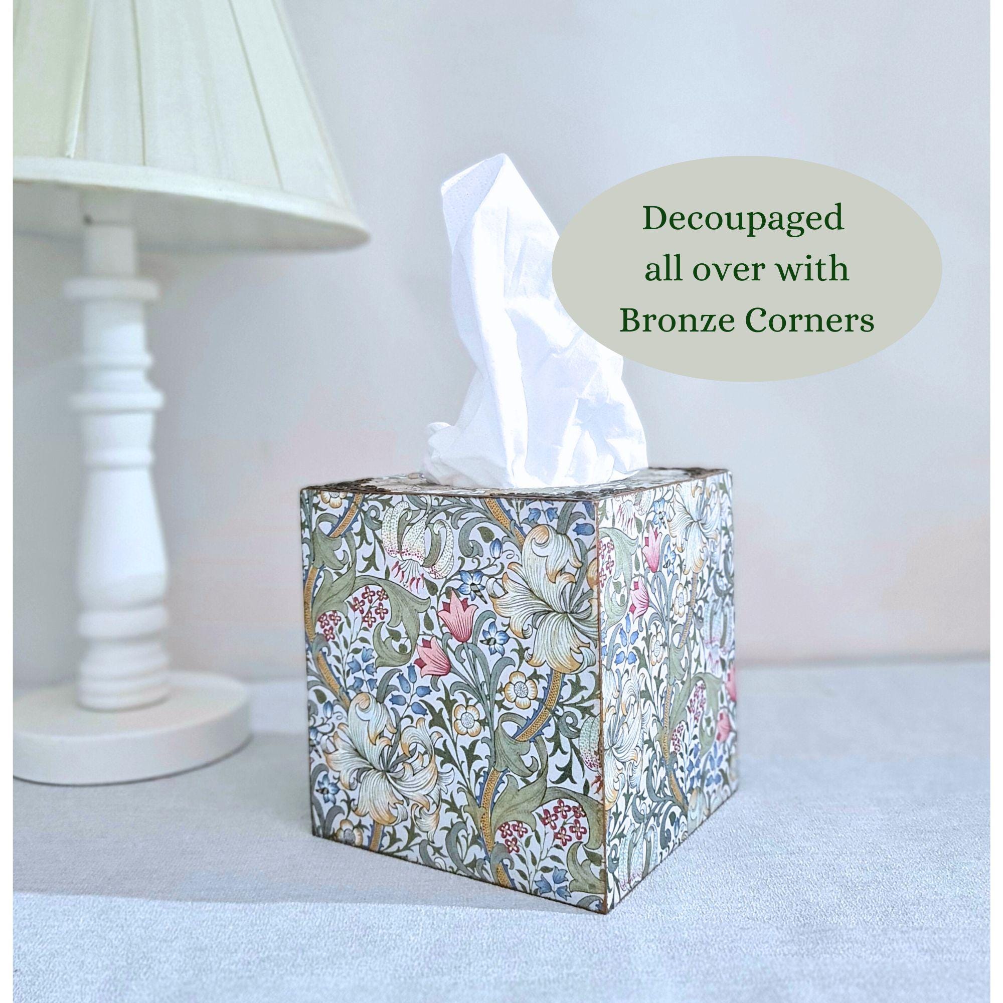 William Morris Golden Lily Tissue Box Cover, Pink Floral Wildflowers ...