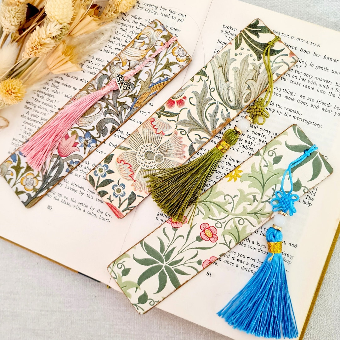 William Morris Floral Bookmark, Wildflowers Bookmark, Pretty Book ...