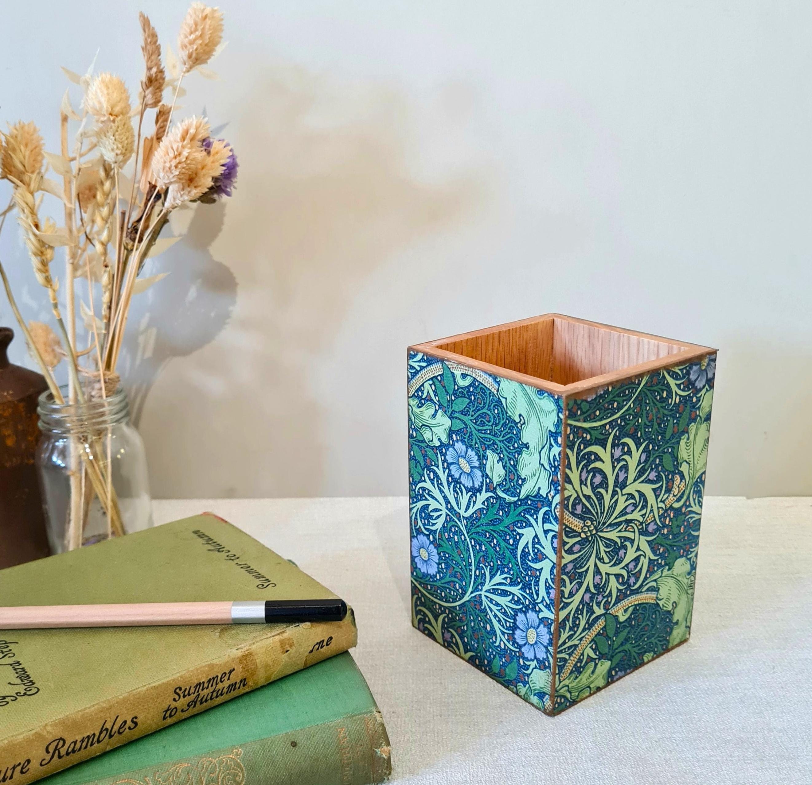 William Morris Floral Oak Utensil Holder, Ocean Seaweed Desk Tidy ...