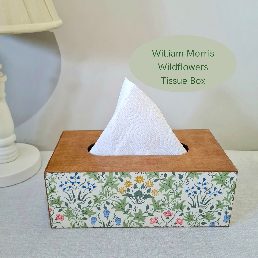 William Morris Wooden Tissue Box, Pretty Floral Tissue Holder, Country ...