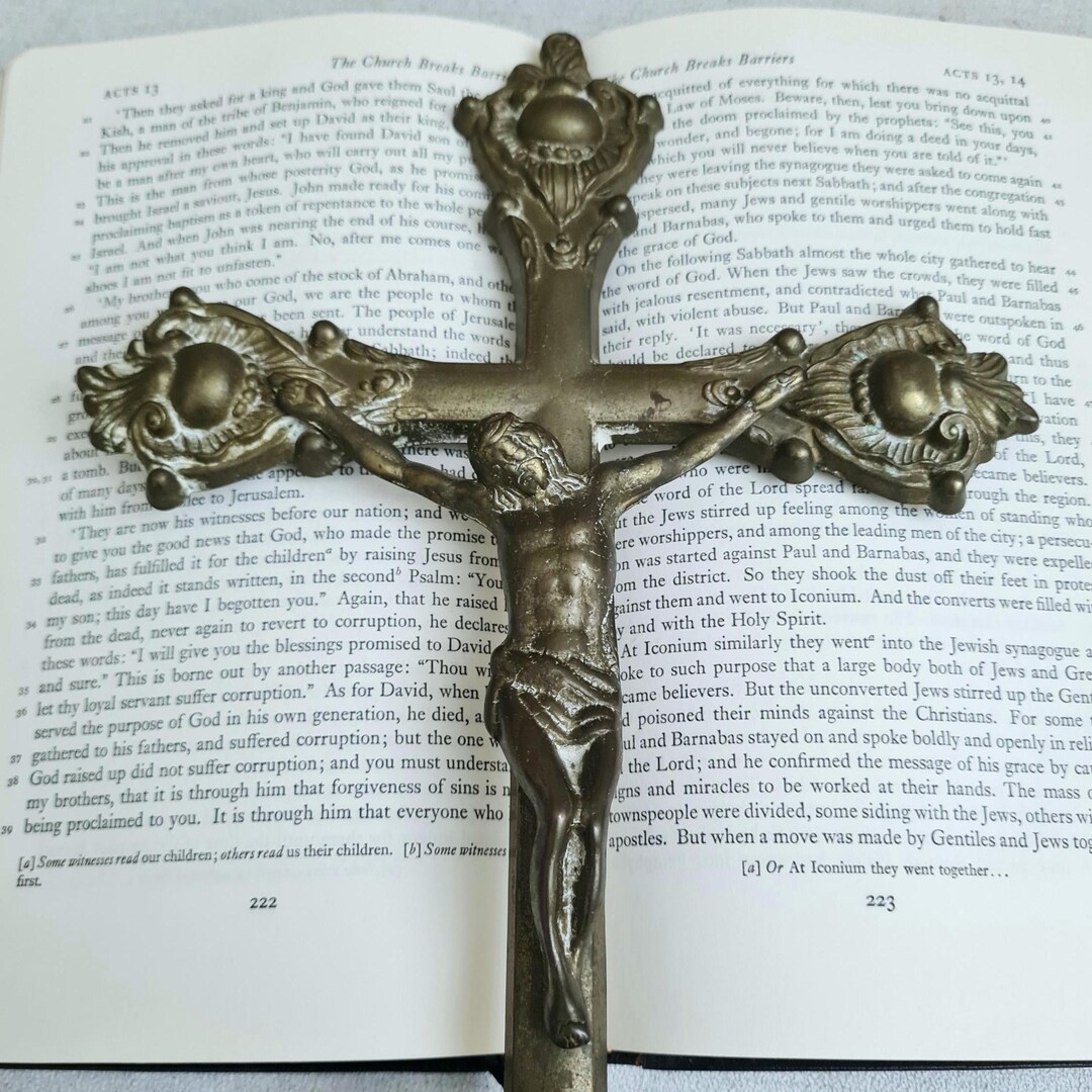 Vintage Brass Altar Crucifix, Religious Church Lord Jesus Christ Free ...