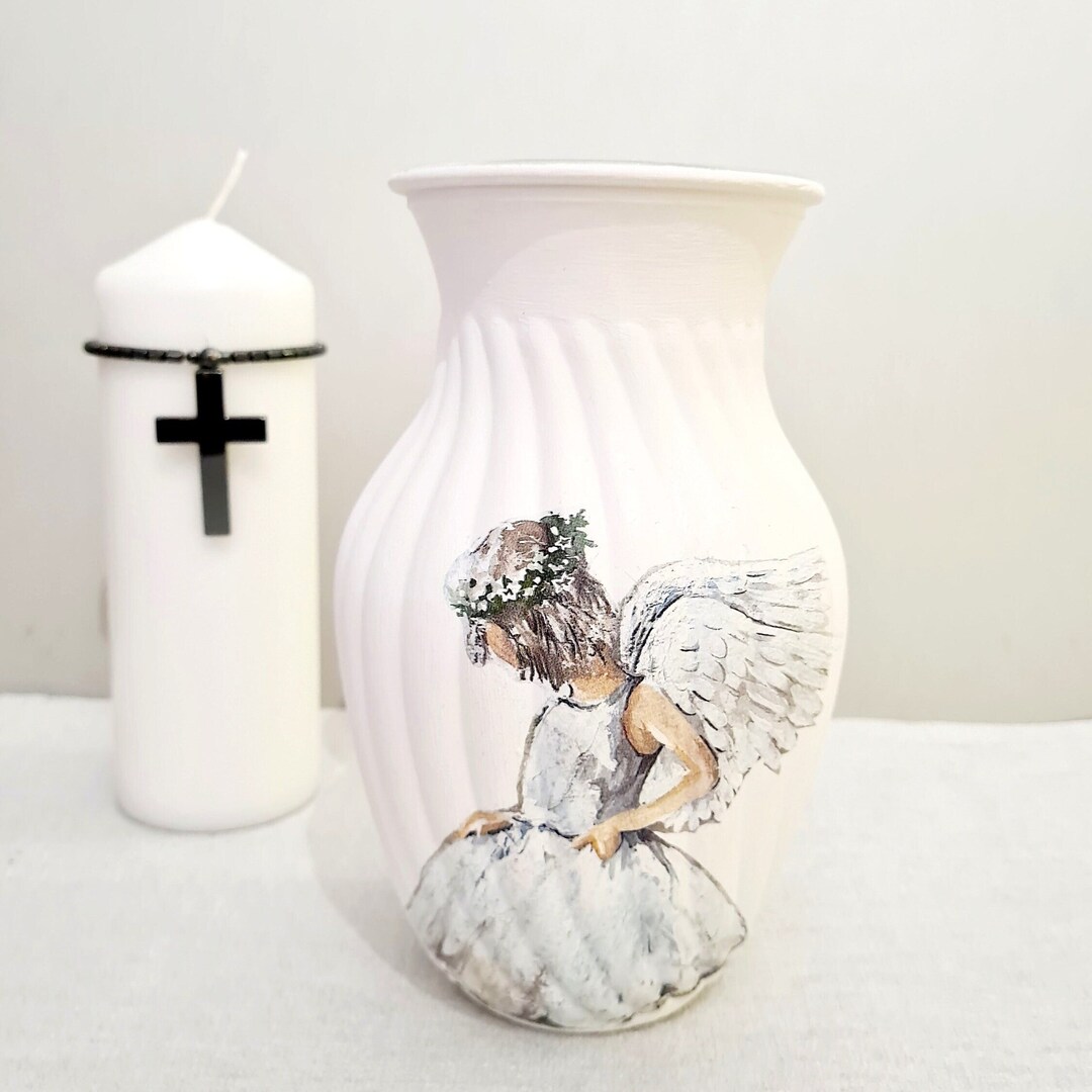 Angel Glass Vase, Religious Angel Vase, Feathers Appear When Angels Are ...
