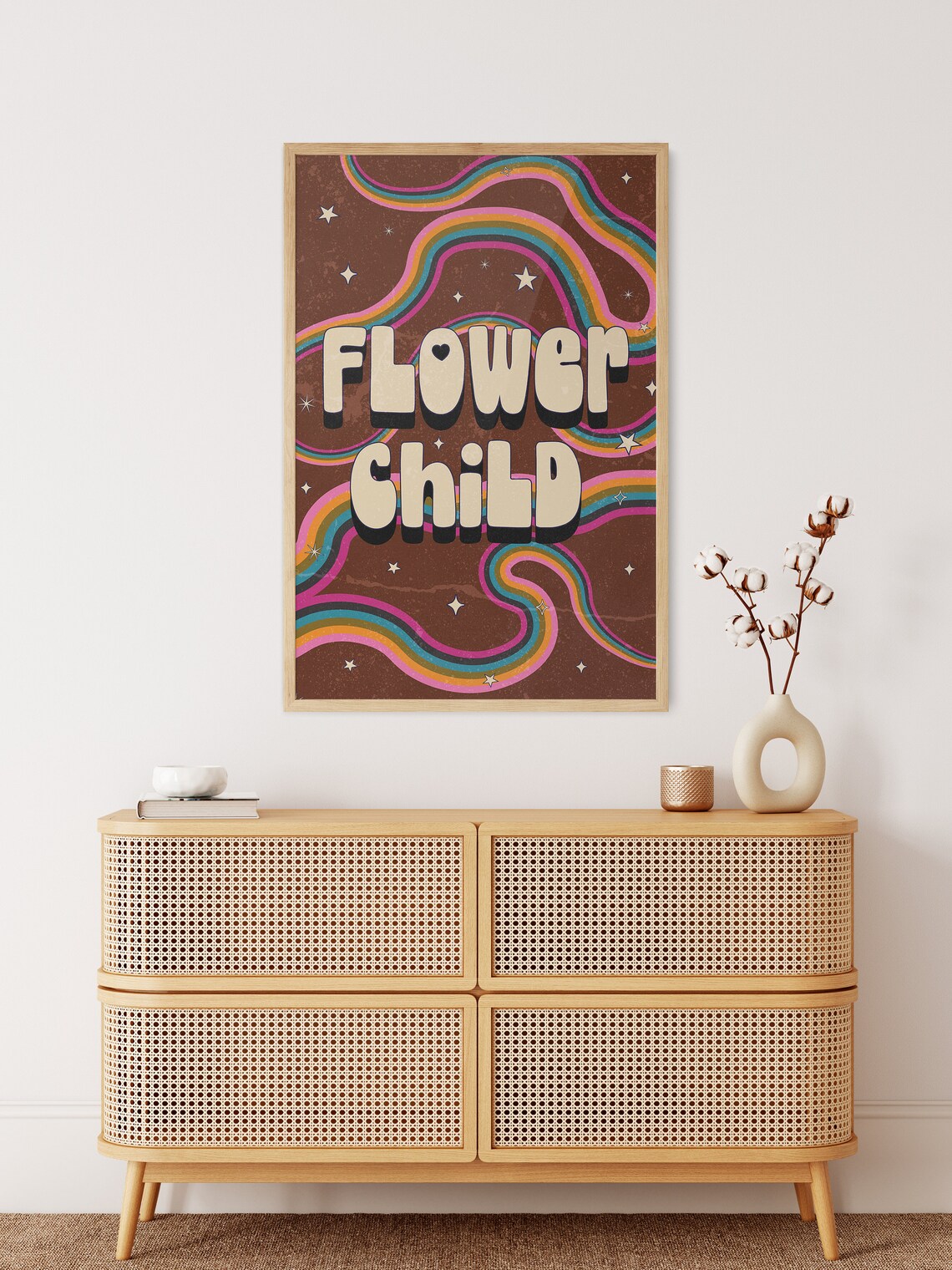 Flower Child Wall Art Hippie Poster Psychedelic Art Print | Etsy
