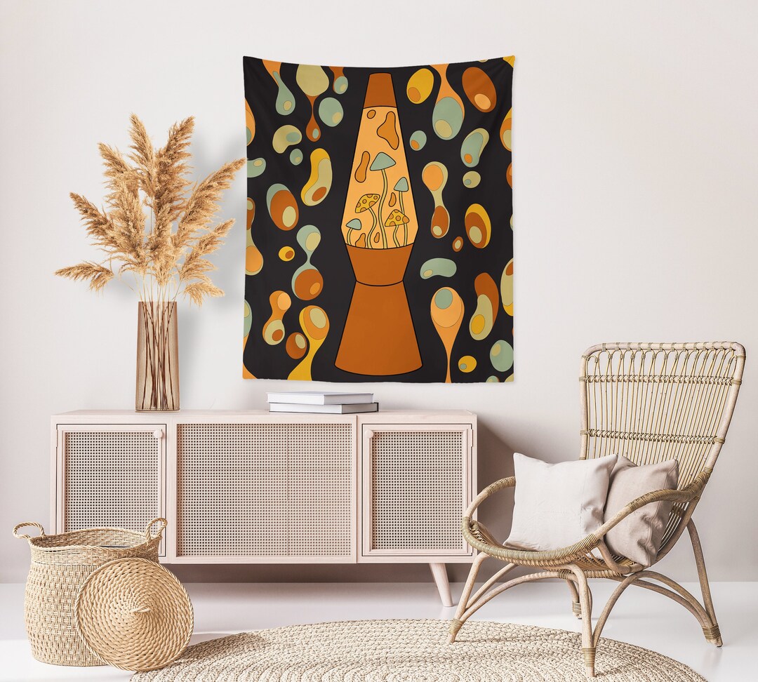 Lava Lamp Tapestry, 70s Wall Art, Trippy Hippie Wall Hanging ...