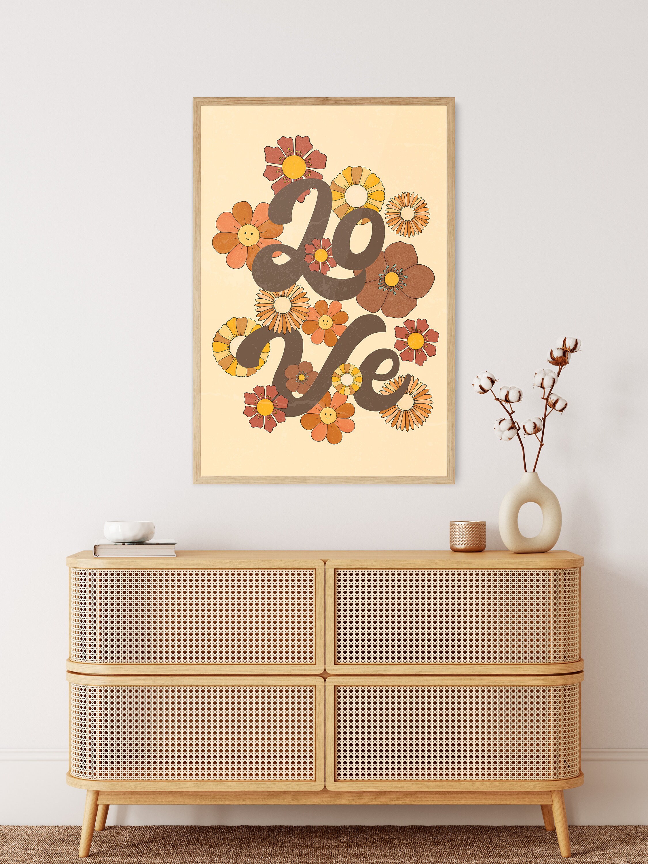 70s Wall Art Retro Colorful Art Print Flower Child Hippie - Etsy