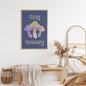 Groovy Wall Art Print, Stay Groovy Poster, 70s Wall Hanging, Hippie ...