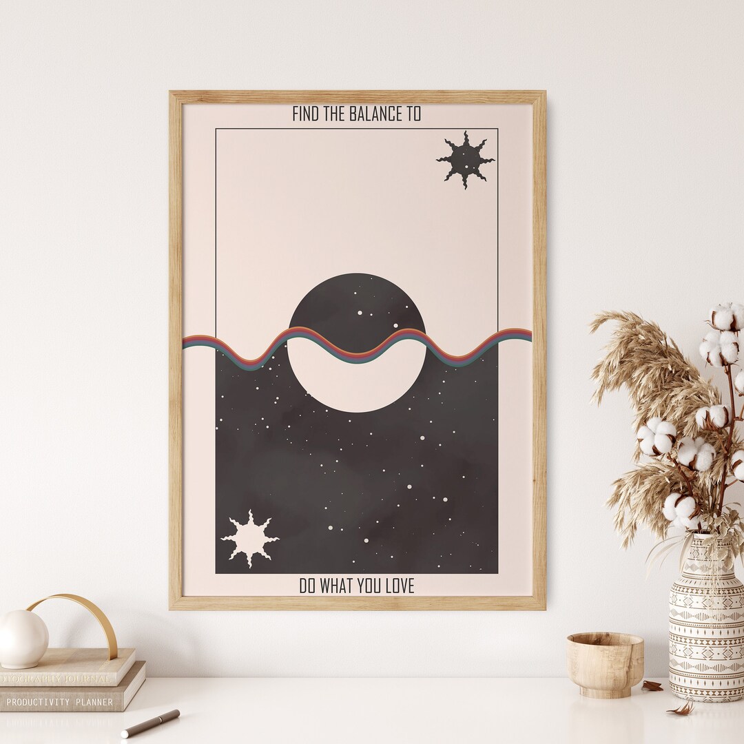 Balance Art Print, Meditation Art Poster, Cosmic Wall Hanging ...