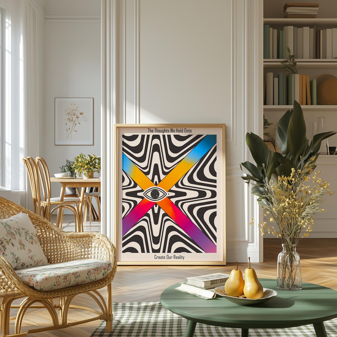 Retro Psychedelic Eye Poster, Trippy Wall Art Print, Abstract Mindset ...