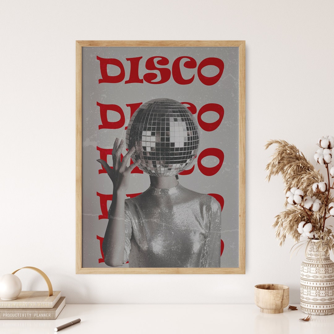 Party Wall Art, Disco Ball Print, Disco Wall Art, Girly Wall Art, Funky ...