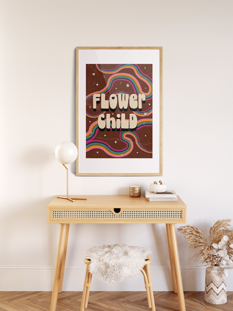 Flower Child Wall Art Hippie Poster Psychedelic Art Print - Etsy