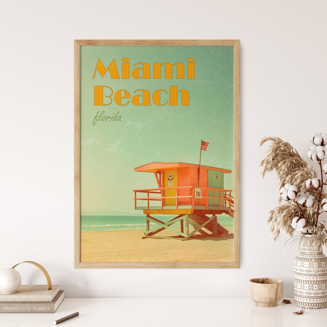 Summer Beach Wall Print, Orange Wall Art, Kitchen Poster, Summer House ...