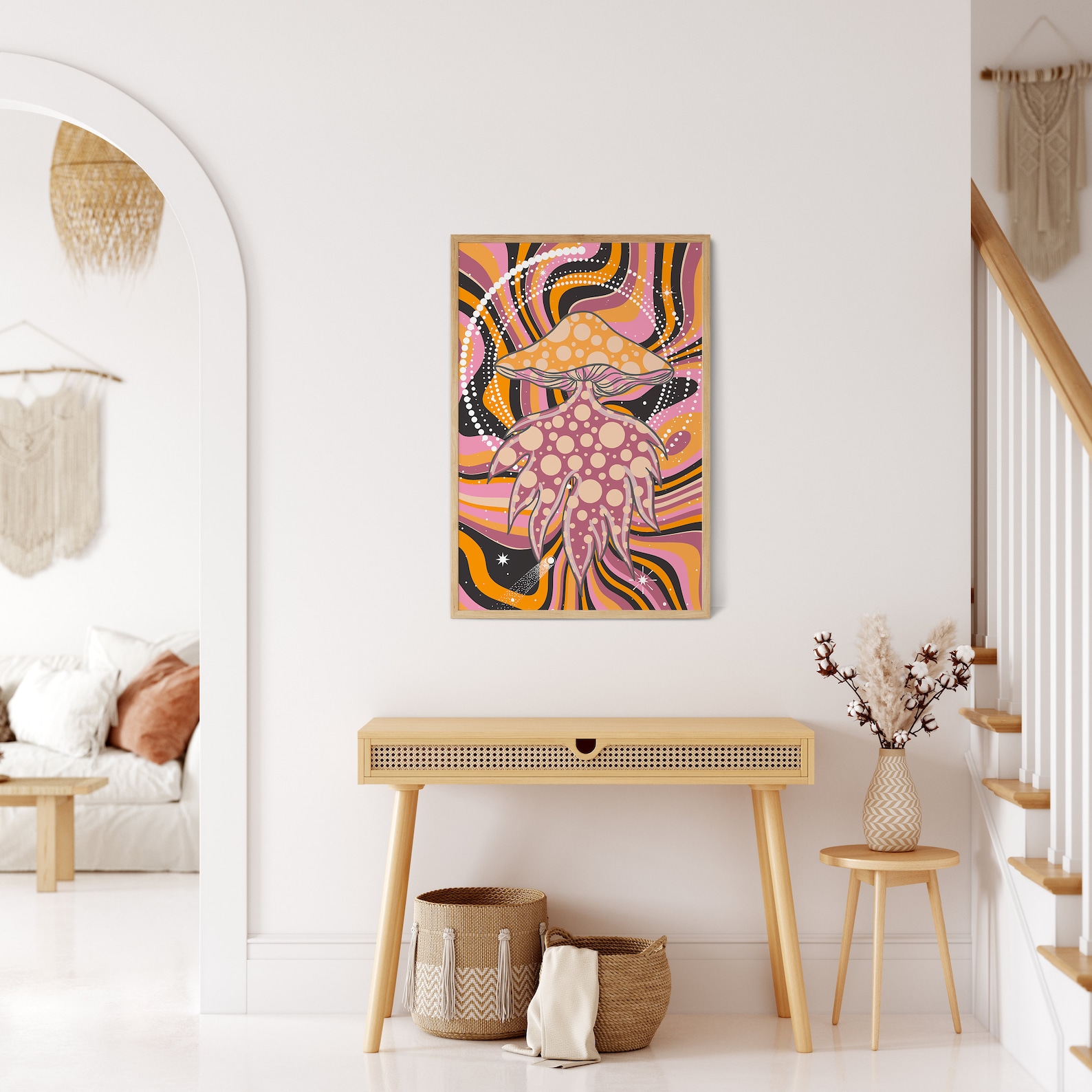 Psychedelic Art Print, 70s Wall Art, Groovy Art Poster, Colorful Retro ...