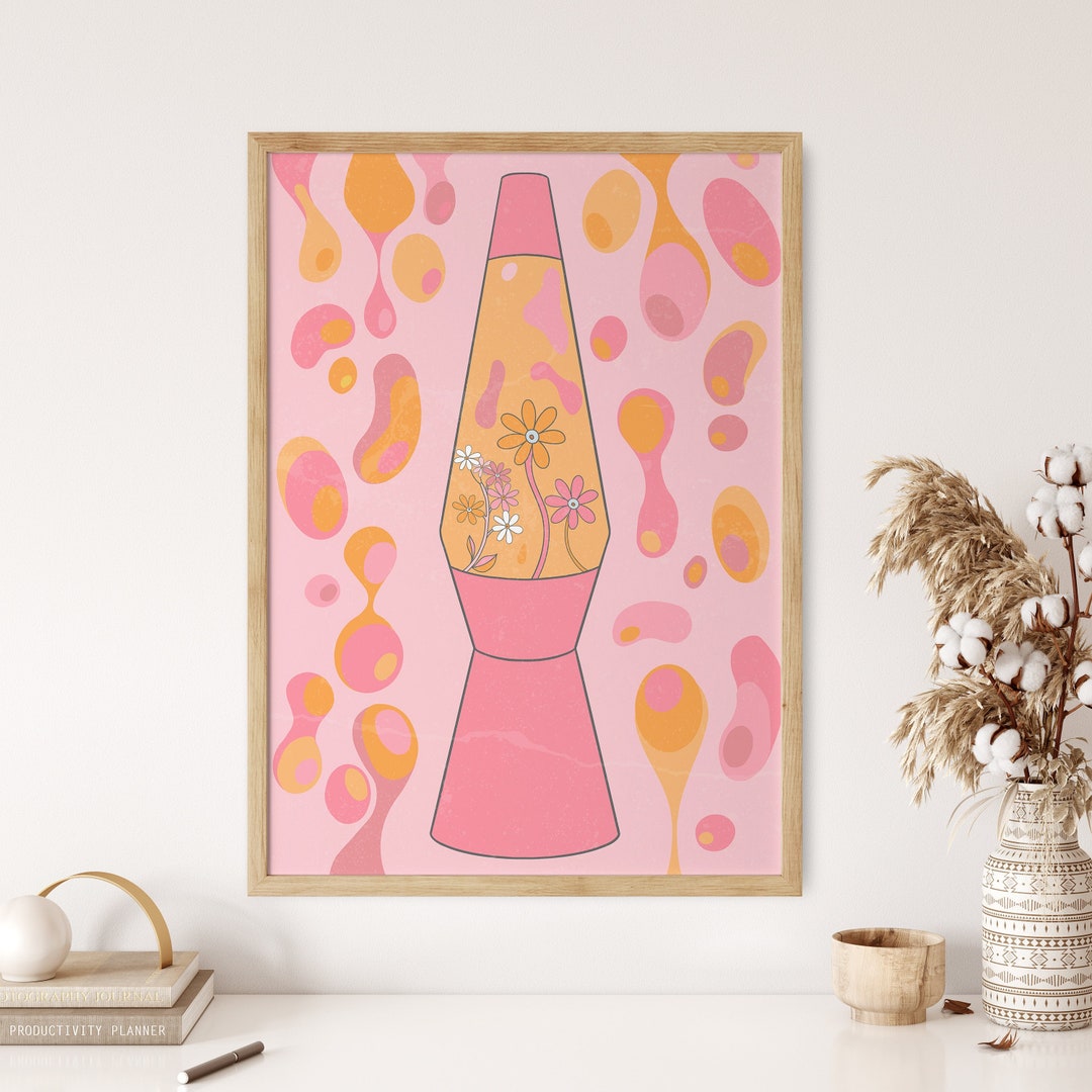 Lava Lamp Wall Art Print, Groovy Poster, Psychedelic Print, Hippie Wall ...