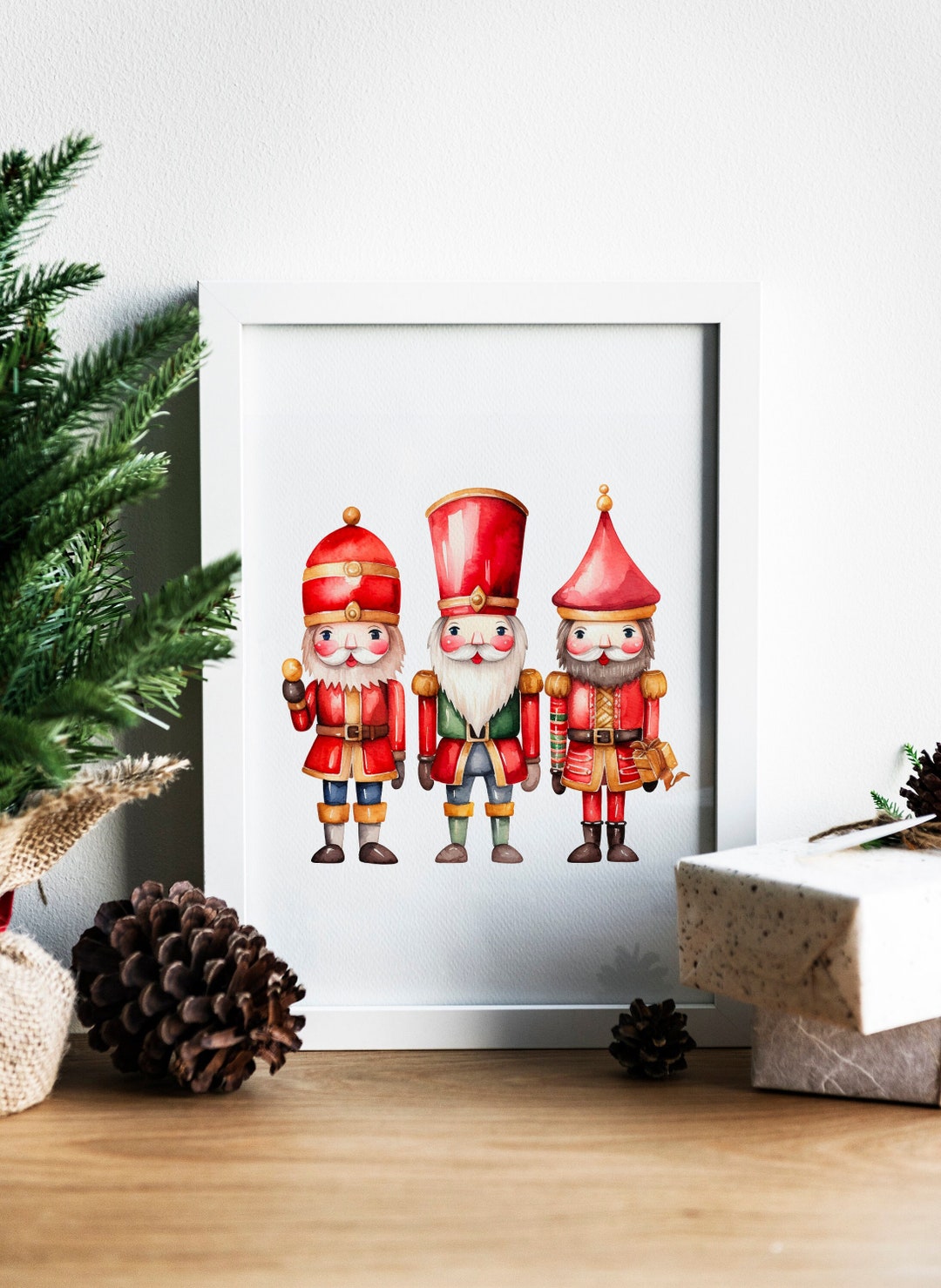 Vintage Nutcracker Art Print, Christmas Wall Decor, Christmas Art Print ...