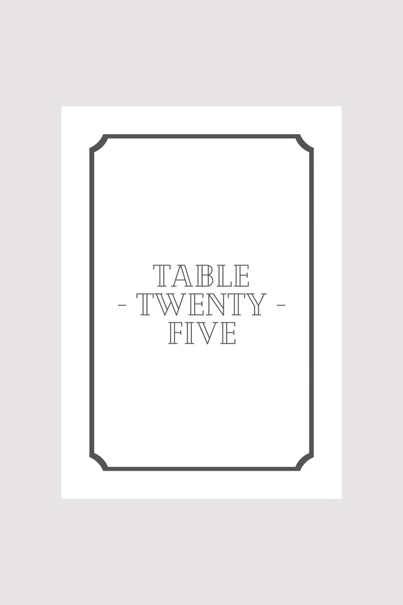 Simple and Modern Printable Wedding Table Numbers 1-30, Instant ...
