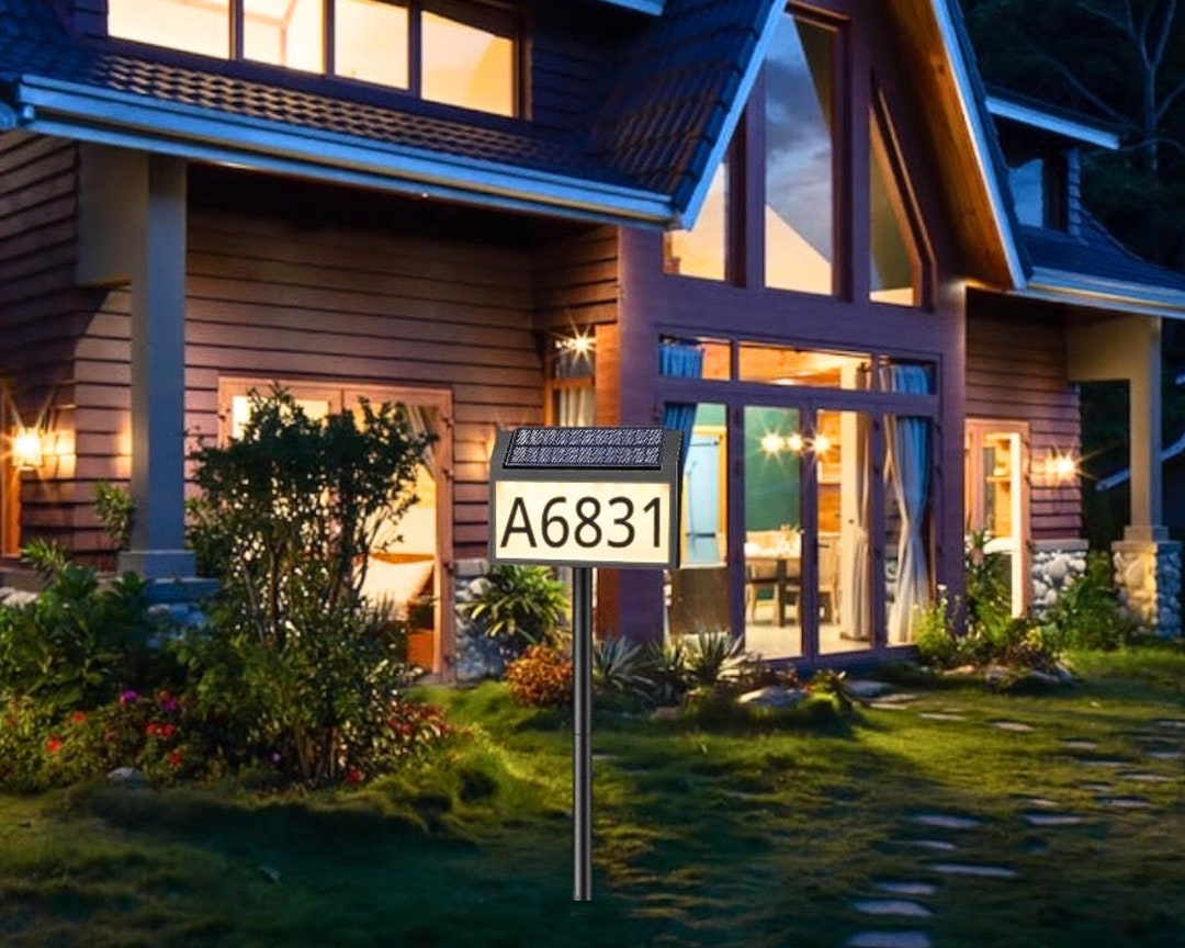 Personalized Solar House Number Plate | House Numbers Plaque ...