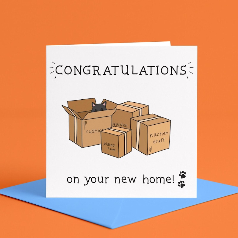 Cat Moving Card - Etsy