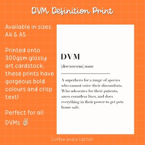 DVM Definition Print | Veterinarian Definition Print, DVM Gift, Thank ...