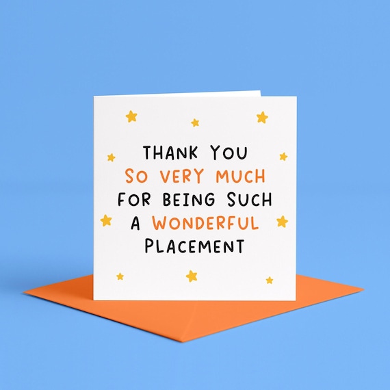Thank You Card Nursing Placement