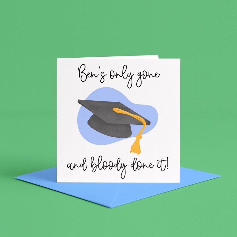 Personalised Uni Graduation Card for Him | Well Done on Graduating Card ...