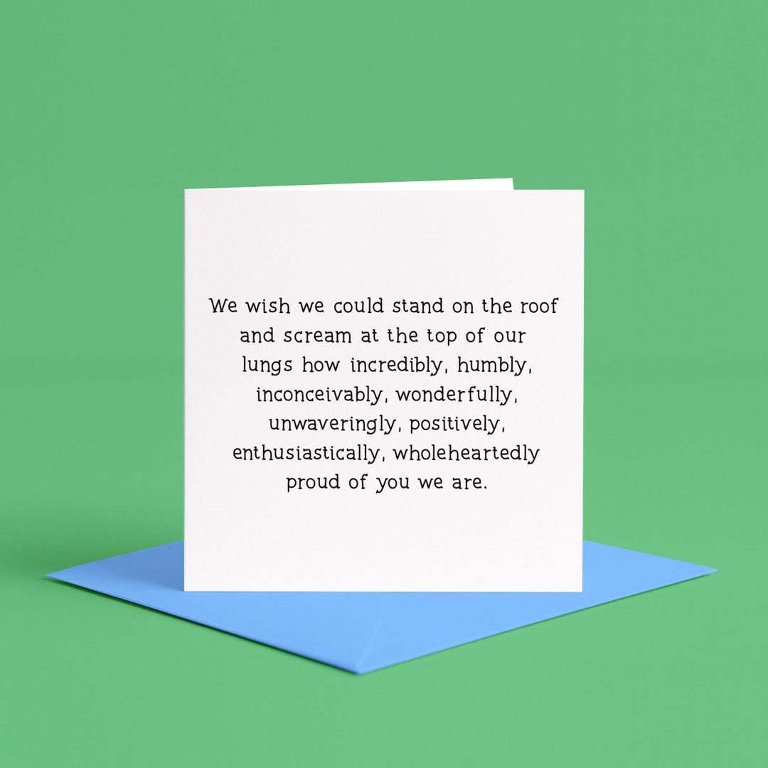 We Are so Proud Card | Proud of You Card From the Family, Simple Proud ...