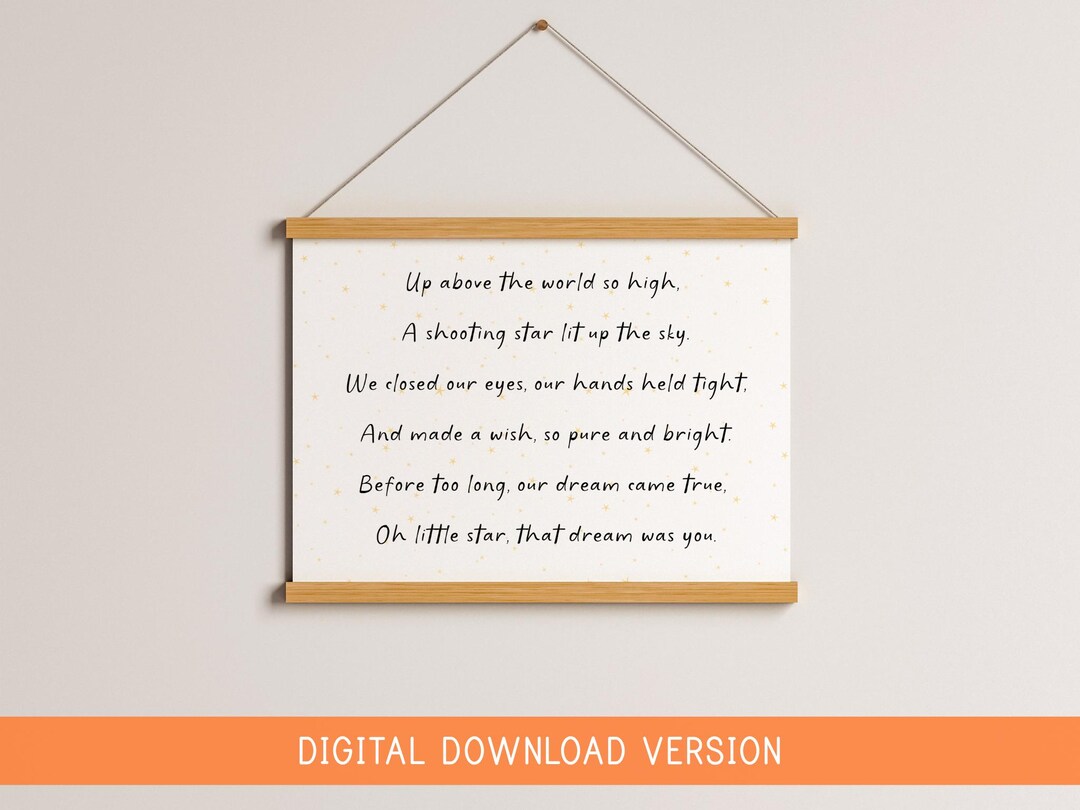 IVF Baby Digital Nursery Print DIGITAL DOWNLOAD | Our Little Star Poem ...